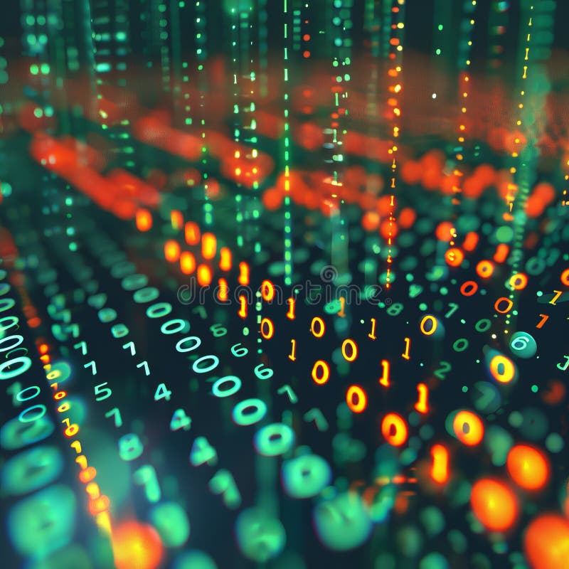 Data Code Binary Background Digital Binary Data On Computer Screen Matrix Pattern Cyberspace