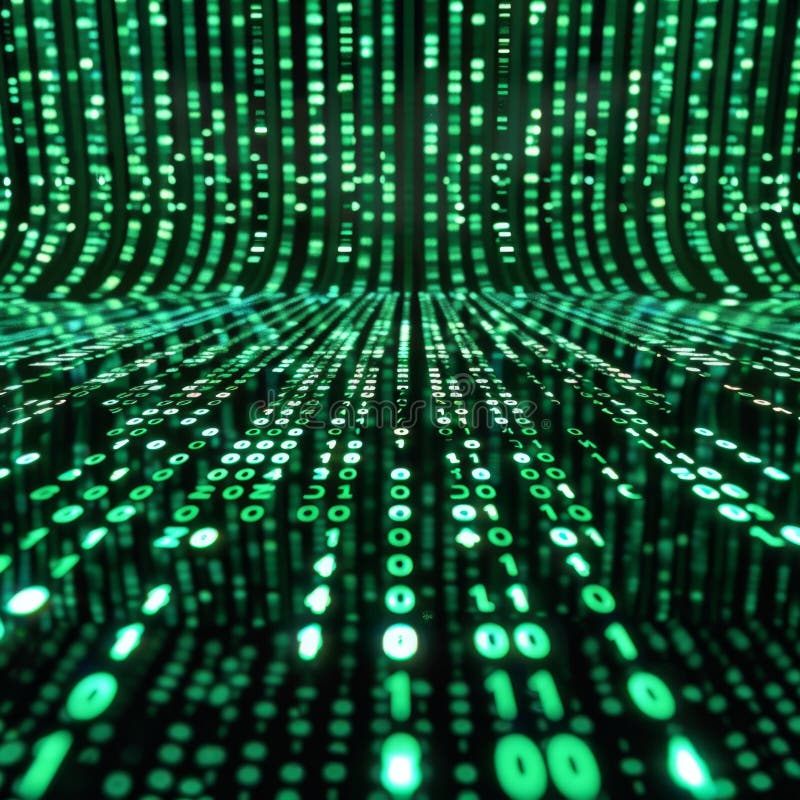 Data Code Binary Background Digital Binary Data On Computer Screen Matrix Pattern Cyberspace