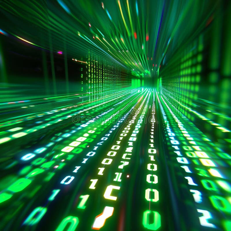 Data Code Binary Background Digital Binary Data On Computer Screen Matrix Pattern Cyberspace