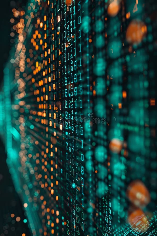 Data Code Binary Background Digital Binary Data On Computer Screen Matrix Pattern Cyberspace