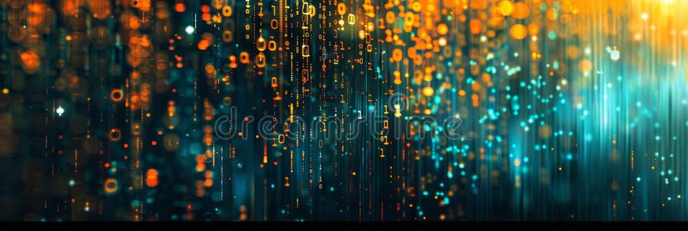 Data Code Binary Background Digital Binary Data On Computer Screen Matrix Pattern Cyberspace