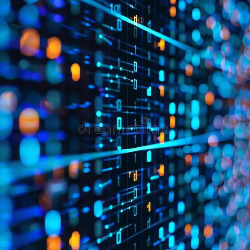 Data Code Binary Background Digital Binary Data On Computer Screen Matrix Pattern Cyberspace