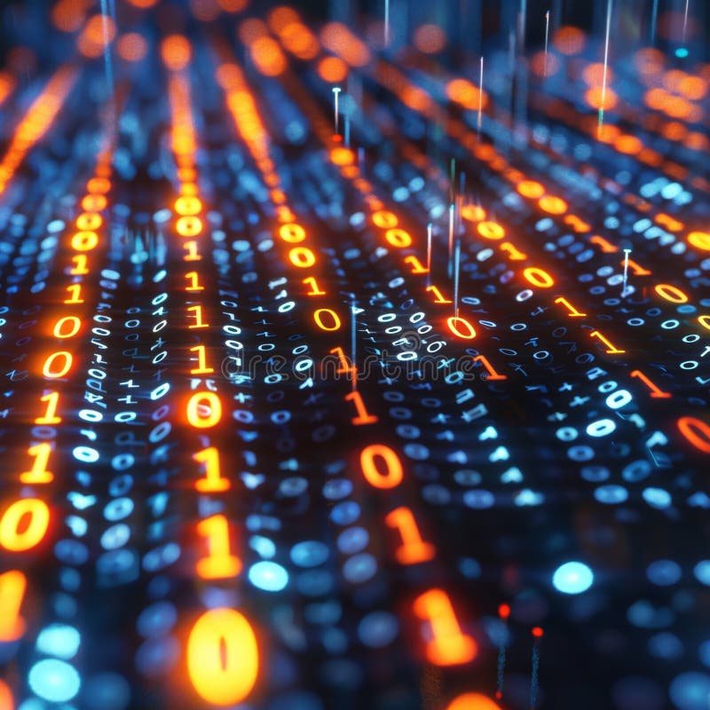 Data Code Binary Background Digital Binary Data On Computer Screen Matrix Pattern Cyberspace