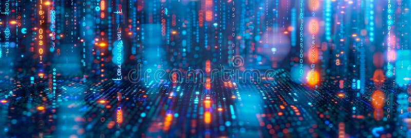 Data Code Binary Background Digital Binary Data On Computer Screen Matrix Pattern Cyberspace
