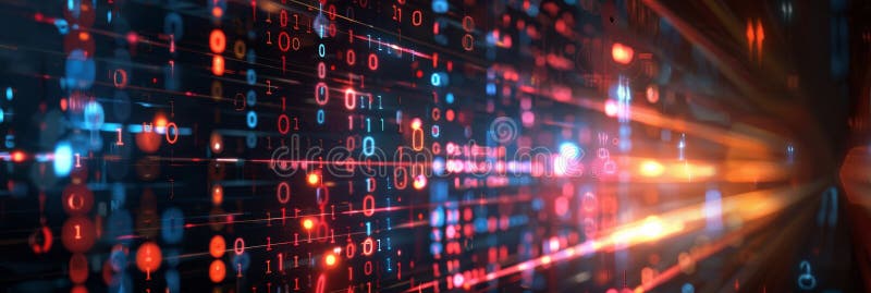 Data Code Binary Background Digital Binary Data On Computer Screen Matrix Pattern Cyberspace