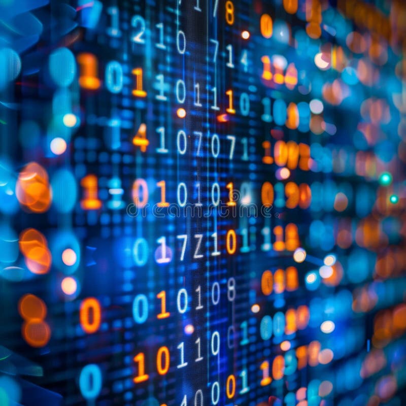 Data Code Binary Background Digital Binary Data On Computer Screen Matrix Pattern Cyberspace