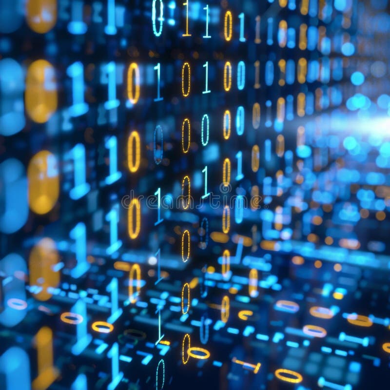 Data Code Binary Background Digital Binary Data On Computer Screen