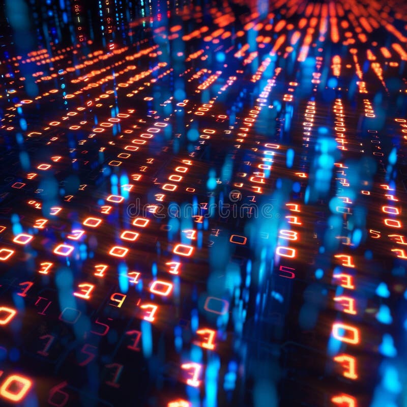 Data Code Binary Background Digital Binary Data On Computer Screen Matrix Pattern Cyberspace