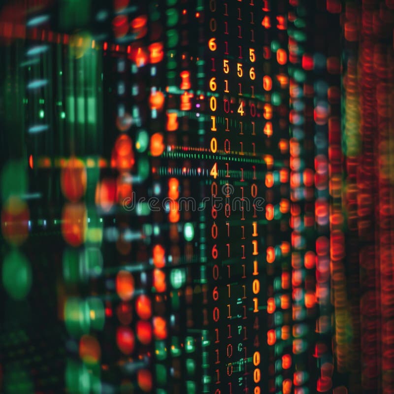 Data Code Binary Background Digital Binary Data On Computer Screen Matrix Pattern Cyberspace