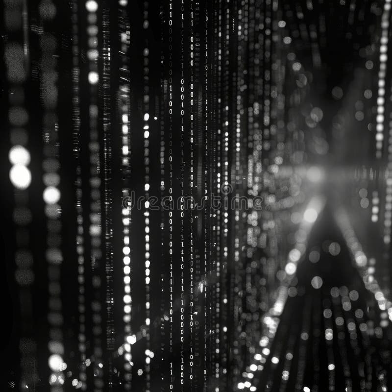 Data Code Binary Background Digital Binary Data On Computer Screen Matrix Pattern Cyberspace