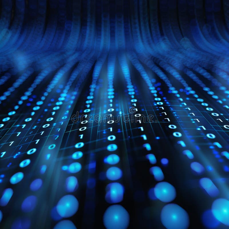 Data Code Binary Background Digital Binary Data On Computer Screen Matrix Pattern Cyberspace