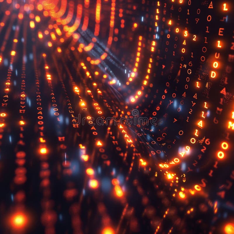 Data Code Binary Background, Digital Binary Data on Computer Screen, Matrix Pattern, Cyberspace ...