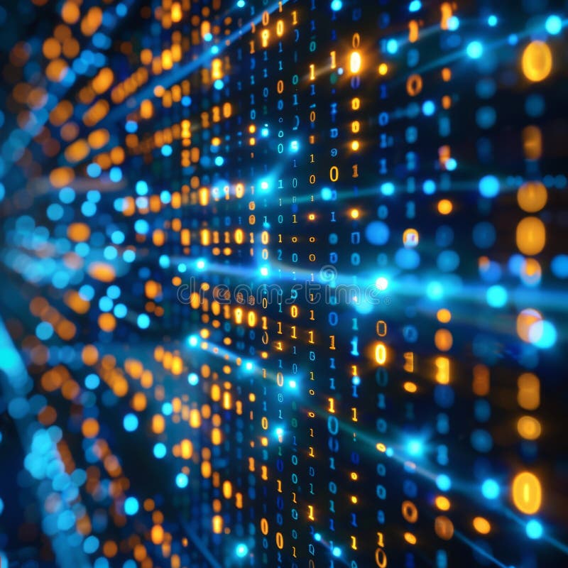 Data Code Binary Background Digital Binary Data On Computer Screen