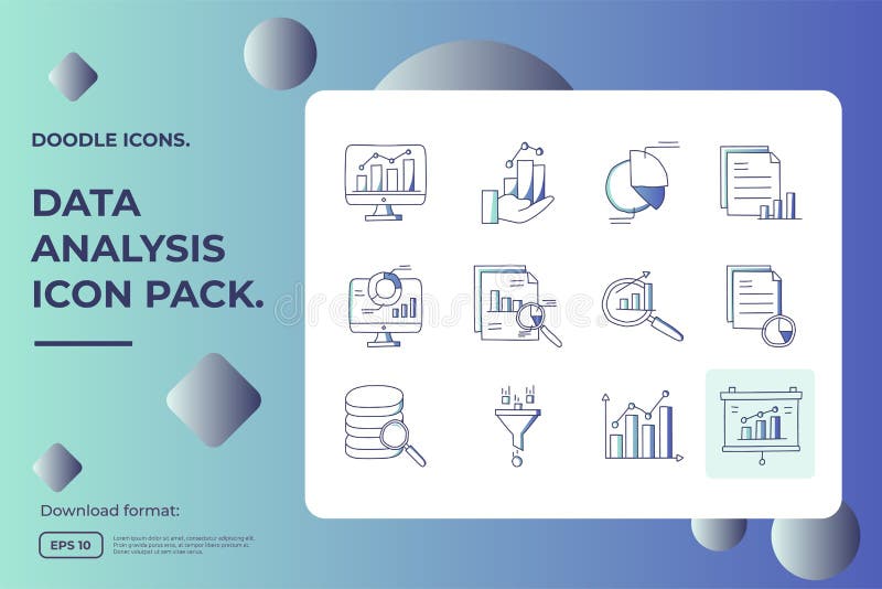 Data Collection and Analysis Concept Doodle Icon Set Vector ...