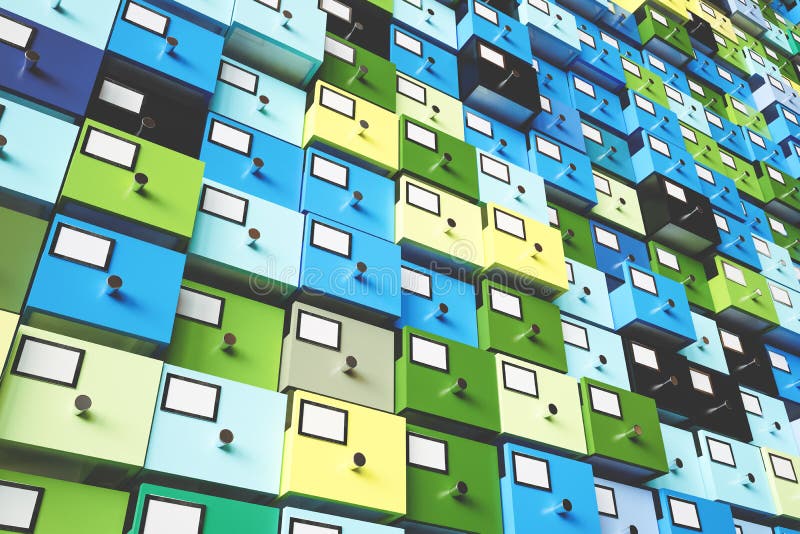 Data Collection in Colorful Containers - 3D Rendering Stock ...