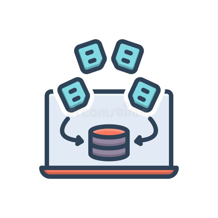 Color Illustration Icon for Data Collection, Data and Folder Stock ...