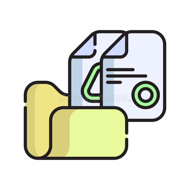 Data Collection Icon Vector Illustration. Flat Outline Cartoon. Cyber ...