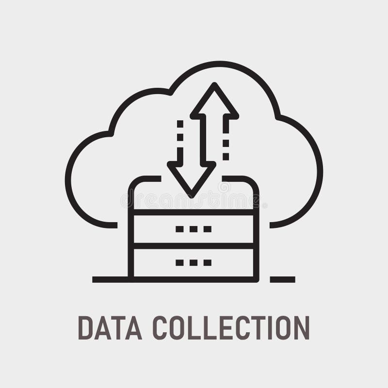 Data Collection Icon On White Background Vector Illustration Stock