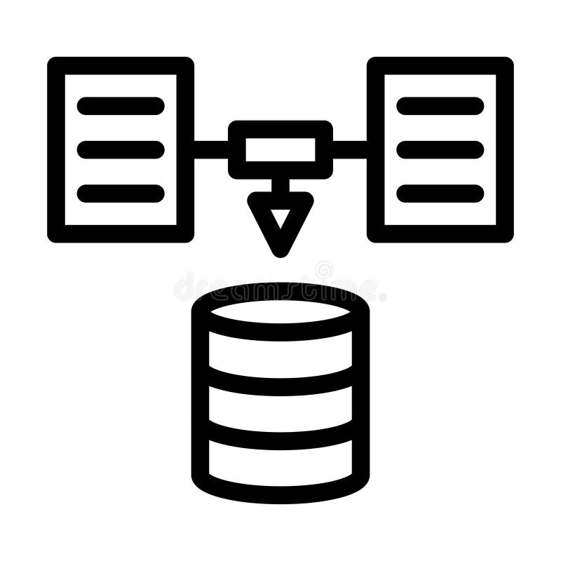 Data Collection Thick Line Icon Stock Illustration - Illustration of ...