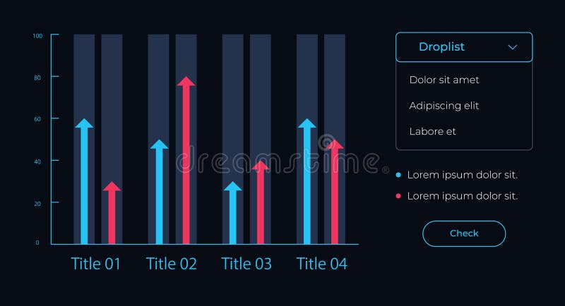 Data Comparison Chart UI Element Template Stock Vector - Illustration ...