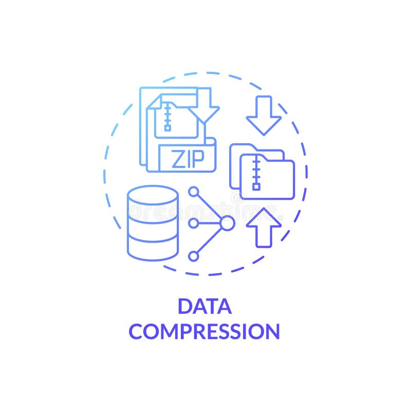 Data Compression Blue Gradient Concept Icon Stock Vector - Illustration ...