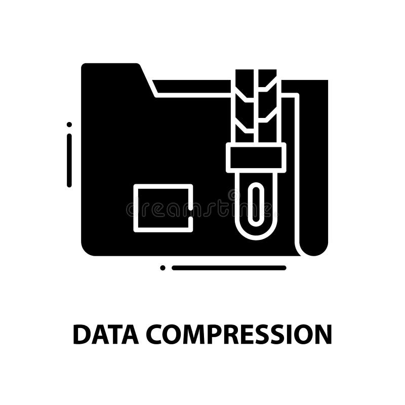 Data Compression Symbol Icon, Black Vector Sign with Editable Strokes ...
