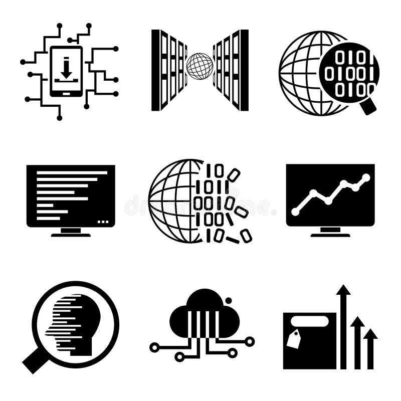 Data computing icons stock illustration. Illustration of logic - 40849856