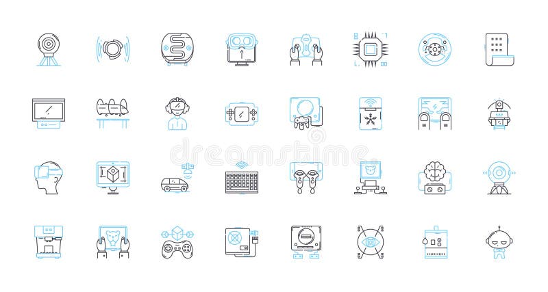 Data Computing Linear Icons Set Analytics Statistics Algorithms 4497