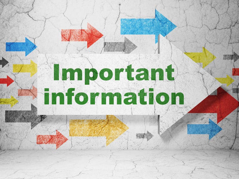Data Concept: Arrow with Important Information on Grunge Wall ...
