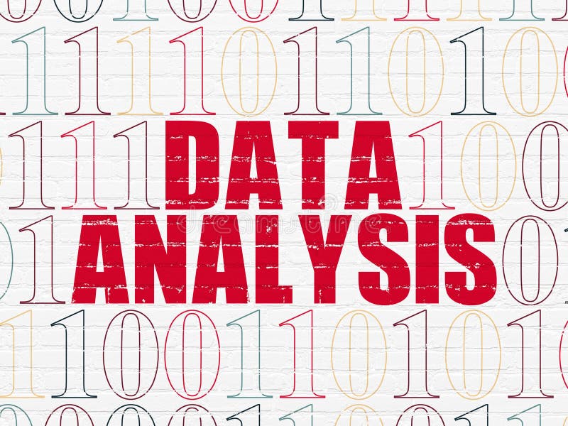Data Concept: Data Analysis on Wall Background Stock Illustration ...