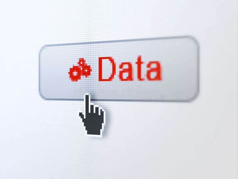 Data Concept: Data and Gears on Digital Button Background Stock Image ...
