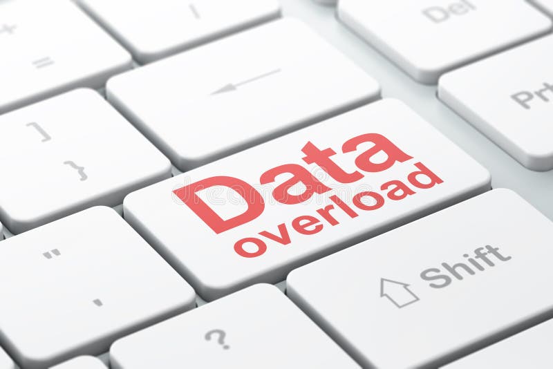 Data Concept: Data Overload on Computer Keyboard Background Stock ...