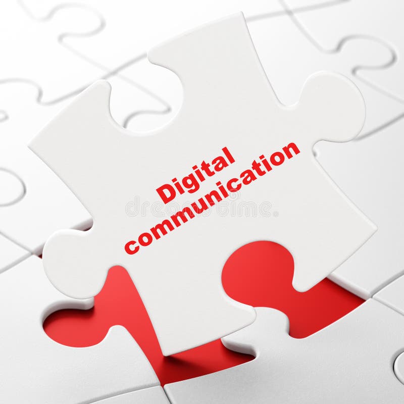 Data Concept: Digital Communication on Puzzle Background Stock ...