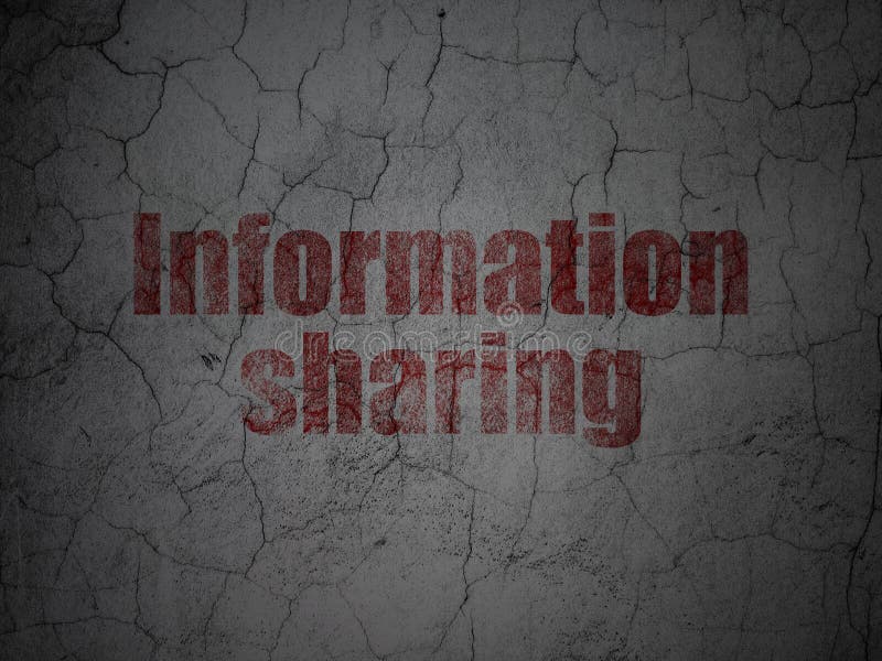 Data Concept: Information Sharing on Grunge Wall Background Stock ...