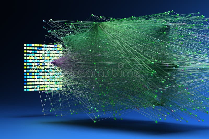 Data Concept, Internet Connection Network High Digital Technology. 3D Render. Stock Illustration ...