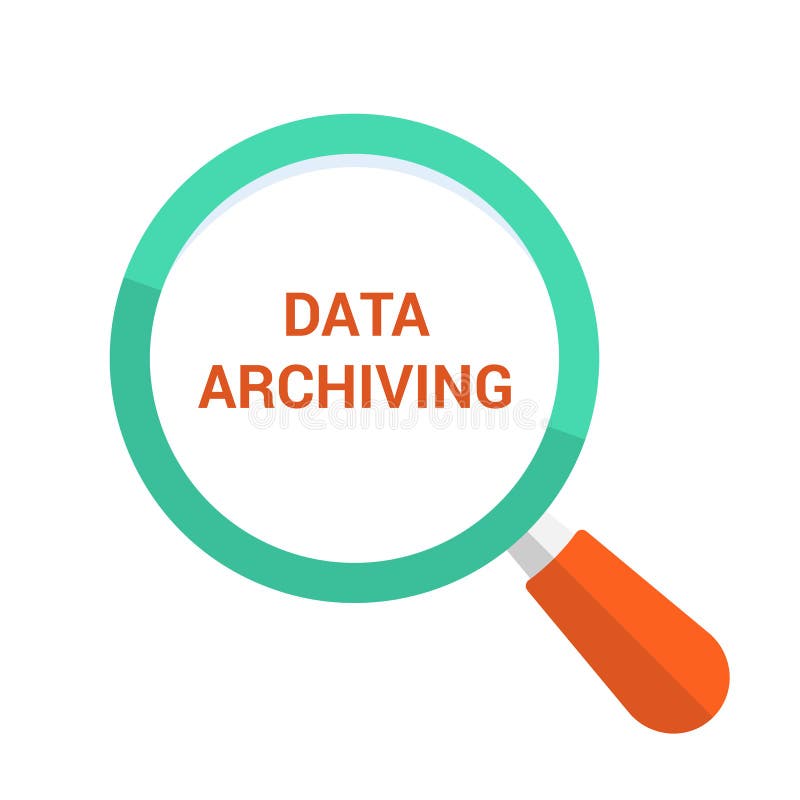 Data Concept: Magnifying Optical Glass with Words Data Archiving Stock ...