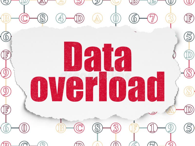 Data Concept: Data Overload on Torn Paper Background Stock Illustration ...