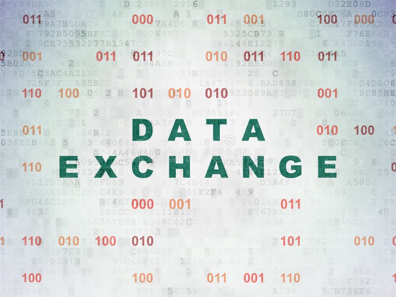 Data Concept: Data Exchange on Digital Data Paper Background Stock Illustration - Illustration ...