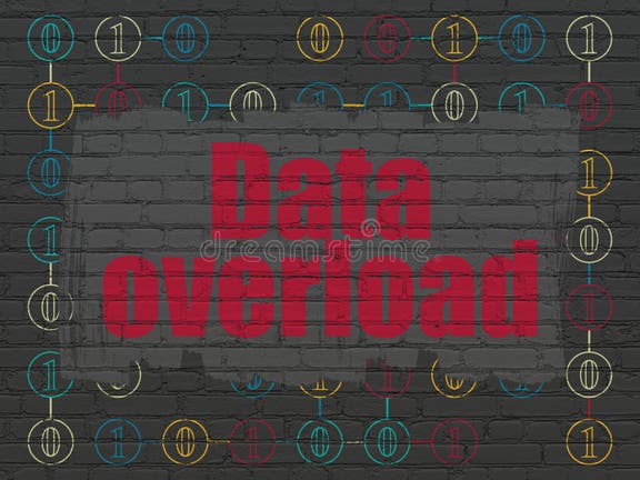 Data Concept: Data Overload on Wall Background Stock Illustration ...