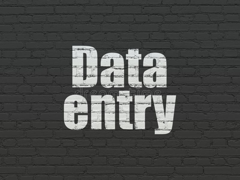 Data Concept: Data Entry on Wall Background Stock Illustration ...