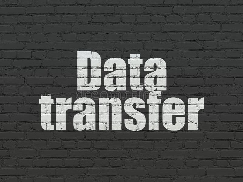 Data Concept: Data Transfer on Wall Background Stock Illustration ...