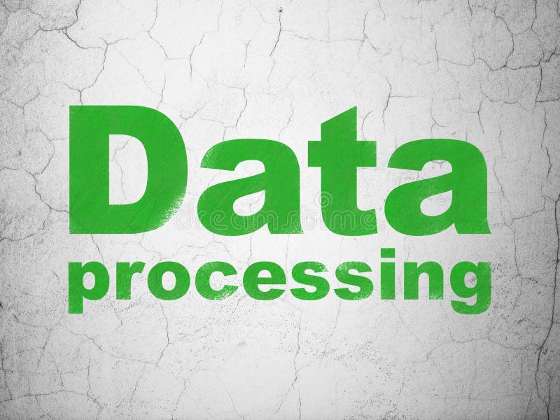 Data Concept: Data Processing on Wall Background Stock Illustration ...