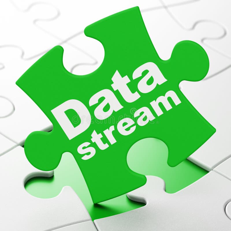 Data Concept: Data Stream on Puzzle Background Stock Illustration ...