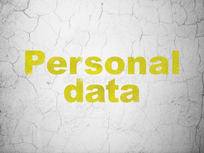 Data Concept: Personal Data on Wall Background Stock Illustration ...