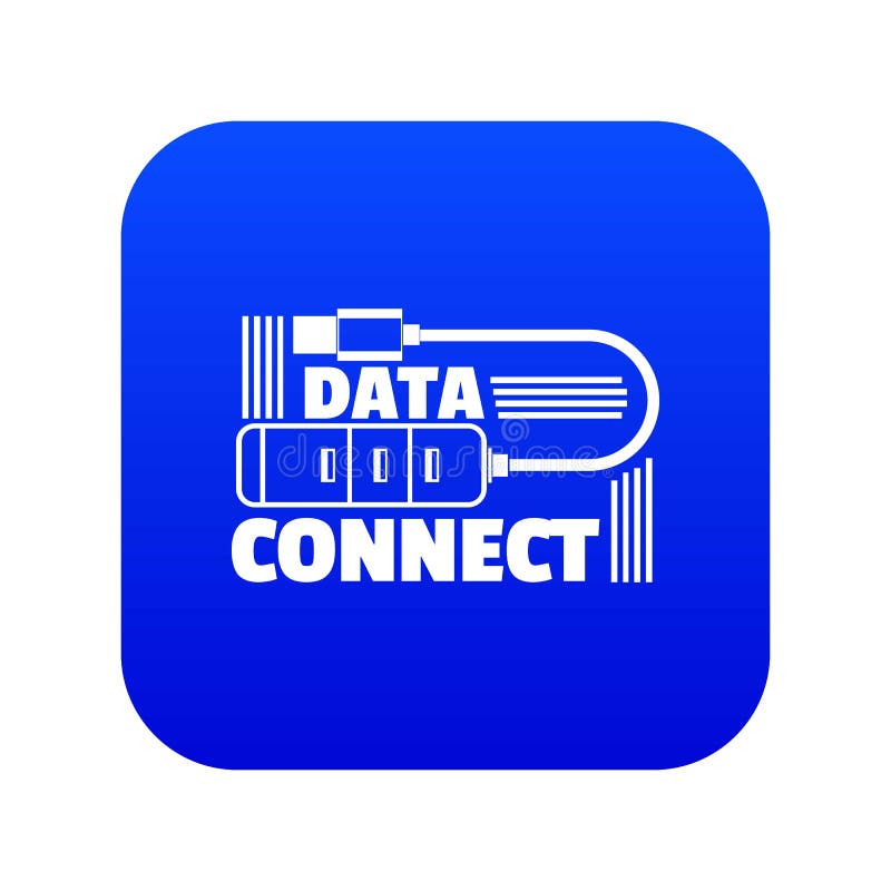 Data Connect Icon Blue Vector Stock Vector - Illustration of cloud ...