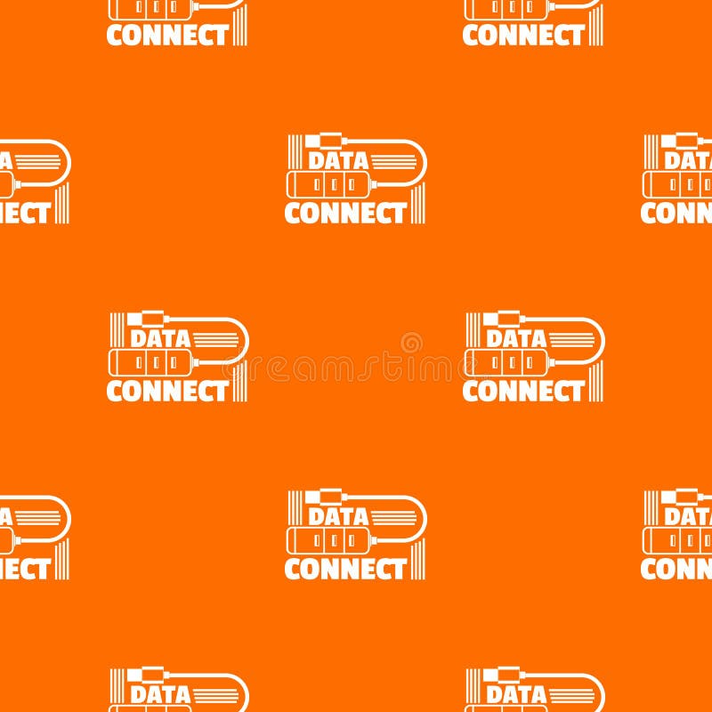 Data Connect Pattern Vector Orange Stock Vector - Illustration of ...