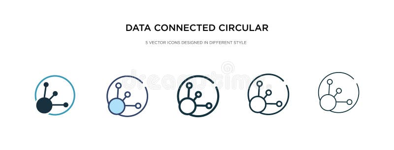 Data Connected Circular Interface Icon in Different Style Vector ...