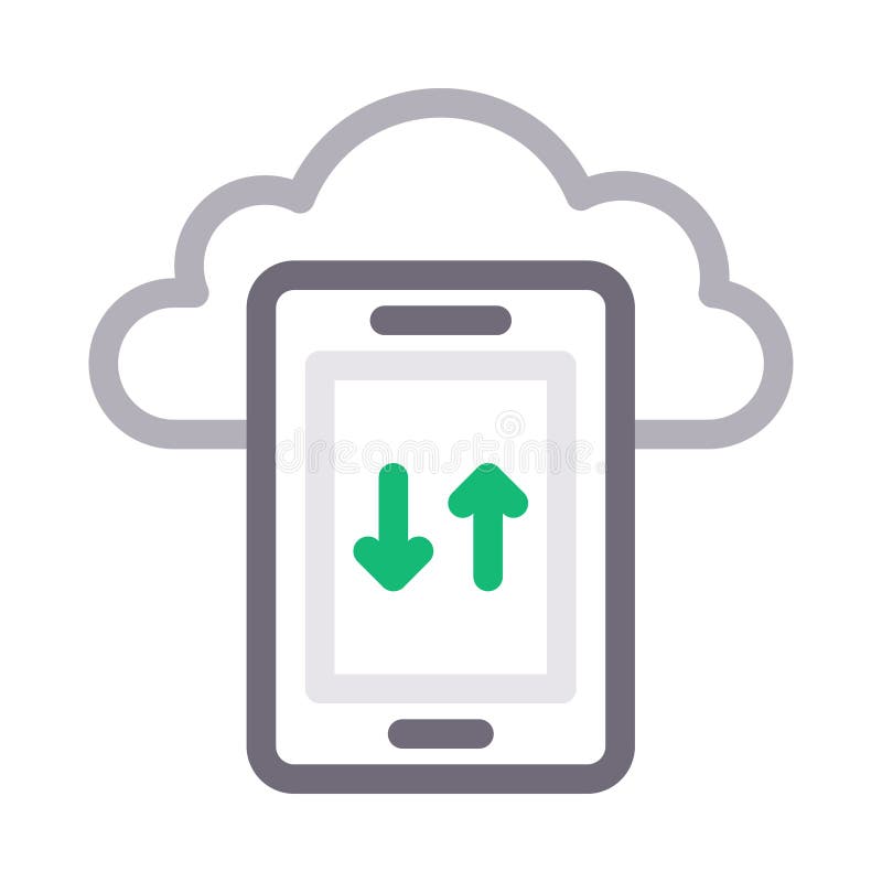 Data Connection Vector Color Line Icon Stock Vector - Illustration of ...