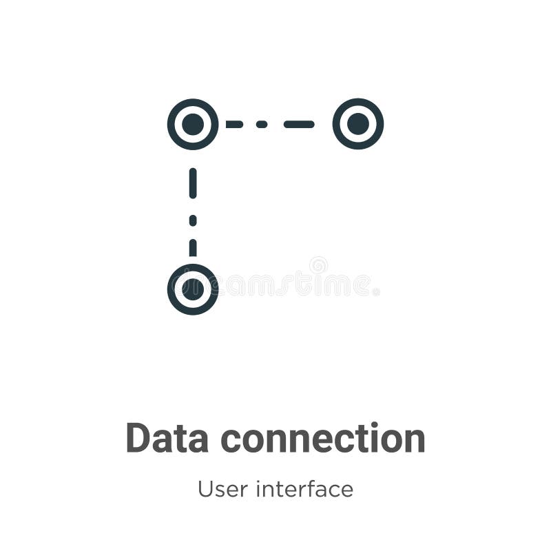 Data Connection Vector Icon on White Background. Flat Vector Data ...