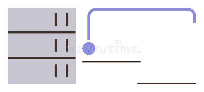 Data Connectivity and Process Flow between Server and Systems Stock ...